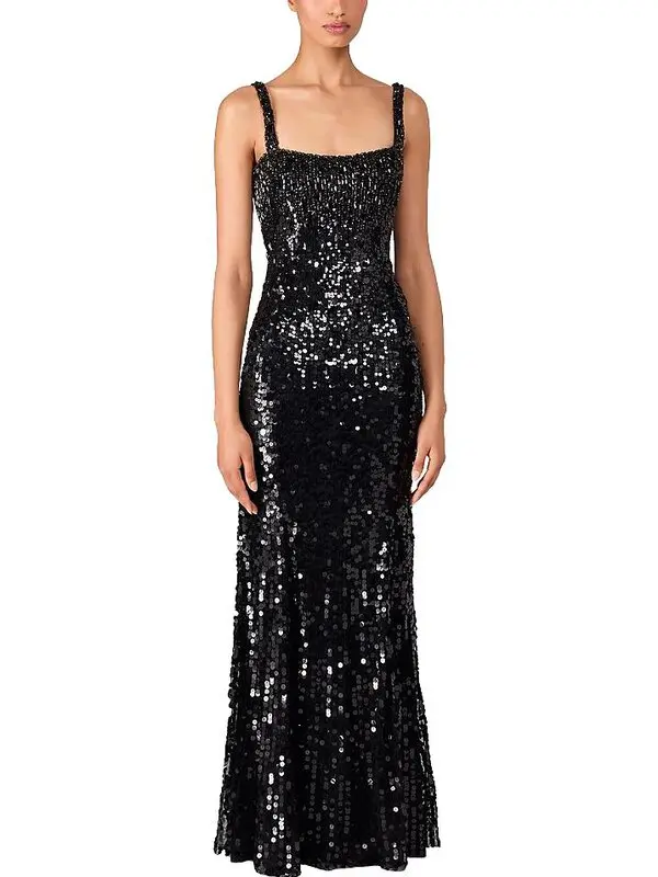 Jenny Packham Mirabeau Sequin-embellished Gown - Liquorice