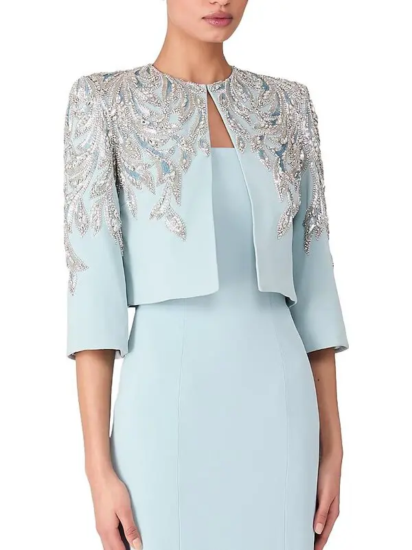 Jenny Packham Versalilles Cropped Jacket - Porcelain