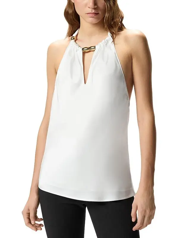 Pinko Briscola Embellished Top - Bright White
