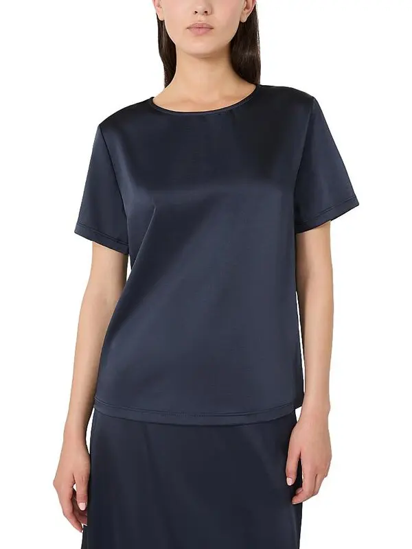 Max Mara Gilbert Satin Tee - Navy
