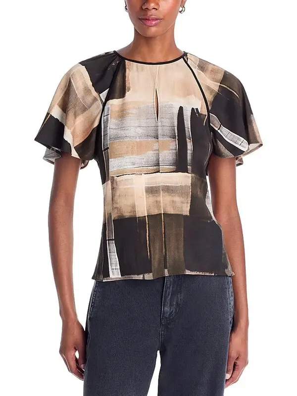 BOSS Bivalia Blouse - Painted Basalt Print