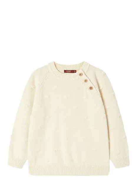 MILKBARN Knit Popcorn Sweater - Snow