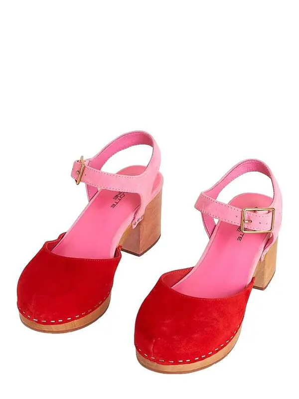 Charlotte Stone Maud Multicolor Ankle Strap Platform Clogs - Vamp