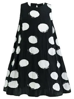 TULLEEN Polka Dot Sleeveless Dress - Black