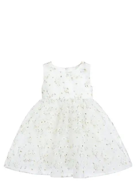 TULLEEN Floral Patterned Bow Dress - Ivory