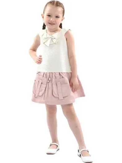 MIMI TUTU And Pink Bow Shorts Set - Ivory