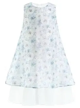 TULLEEN Floral Sleeveless Layered Dress - Blue