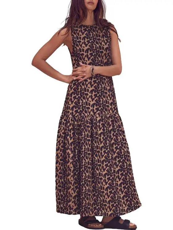 NEXT Sleeveless Drop Waist Dress - Brown