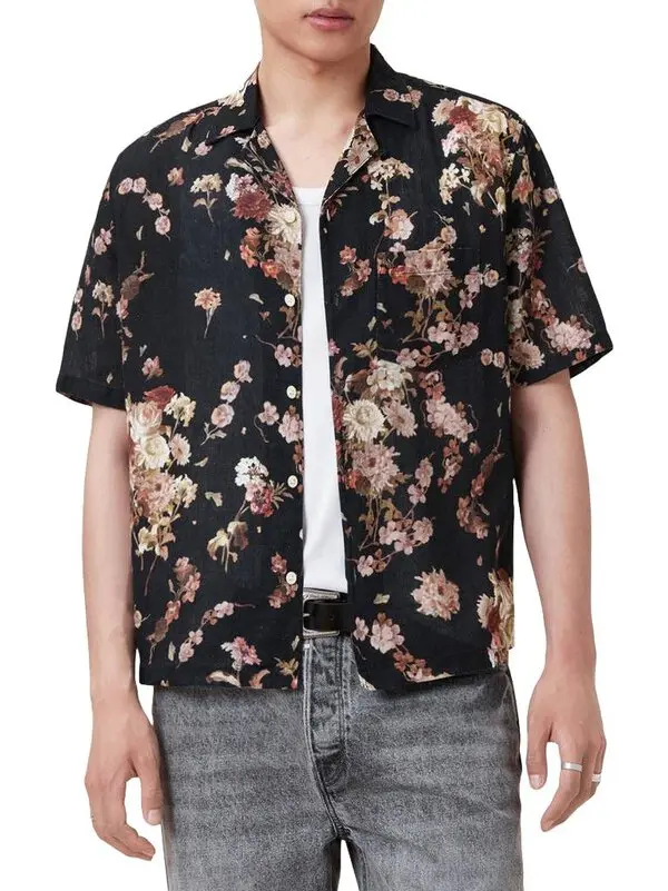 ALLSAINTS Armada Camp Shirt - Jet Black