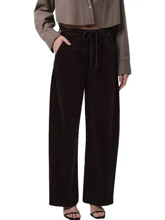 Citizens Of Humanity Aurora Pull-on Stretch Cotton Pants - Barrister Dark Brown