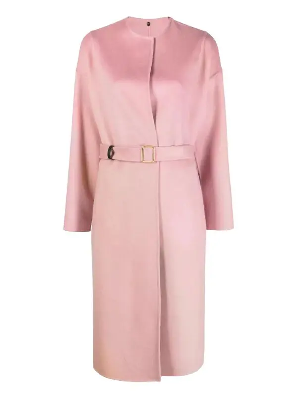 N_8 MILANO Belted Wool-cashmere Trench Coat - Pink