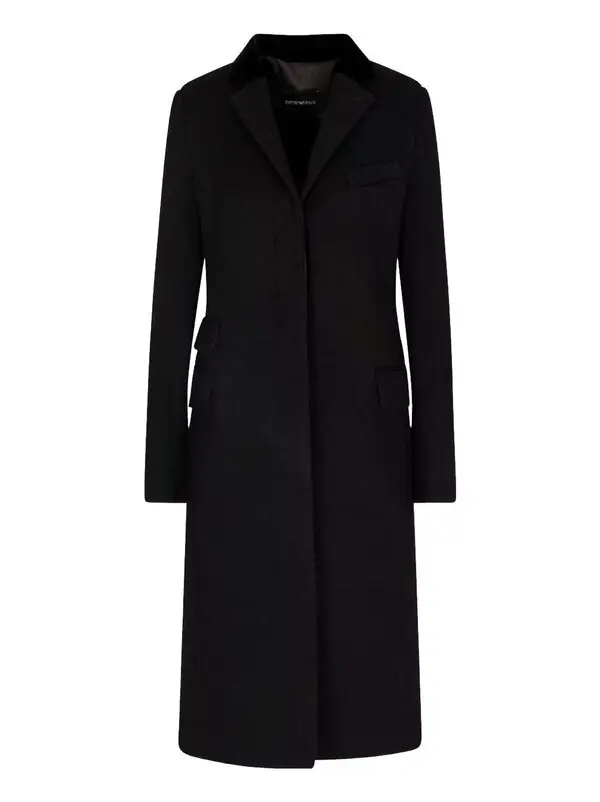 Emporio Armani Single-breasted Coat - Black