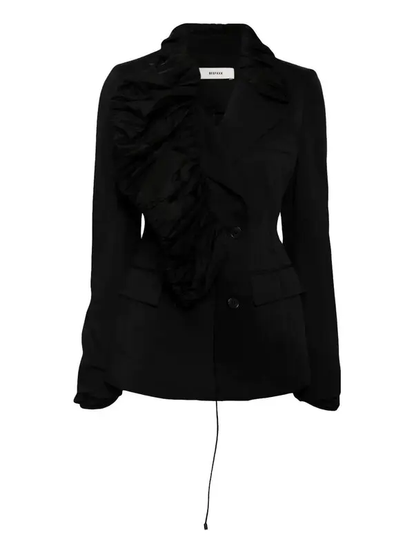 BESFXXK Draped Double-breasted Blazer - Black
