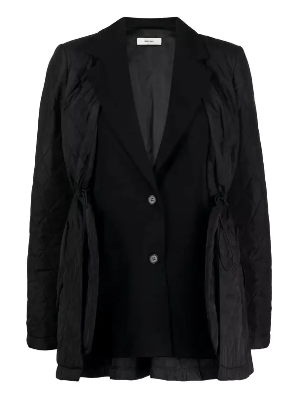 BESFXXK Notched-lapels Layered Blazer - Black
