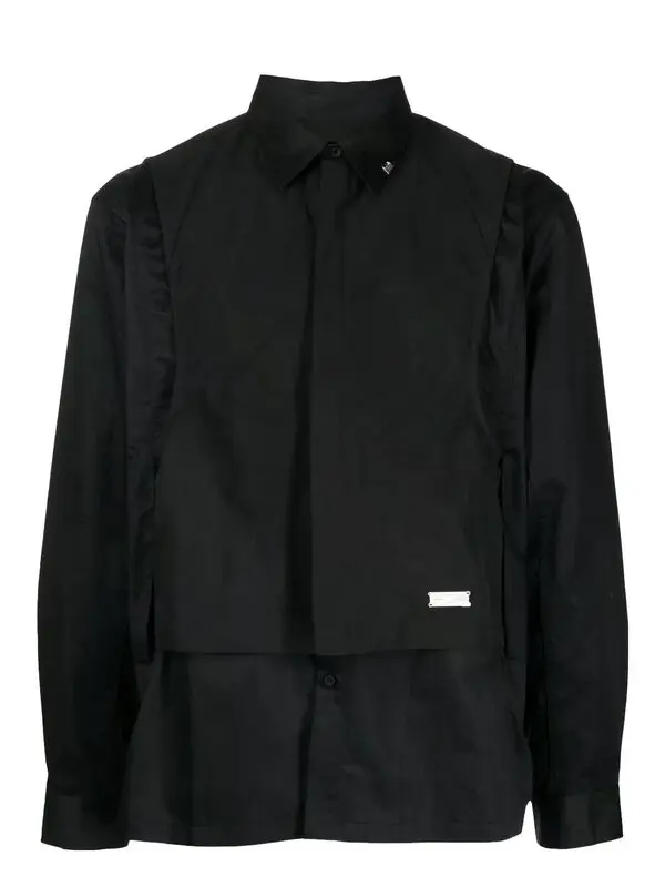 C2H4 Long-sleeved Layered Shirt - Black