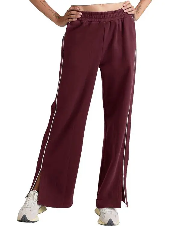 Beyond Yoga Piper Luxefleece Side Slit Wide Leg Pants - Dark Cherry