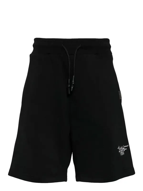 PHOBIA Embroidered Logo Cotton Shorts - Black