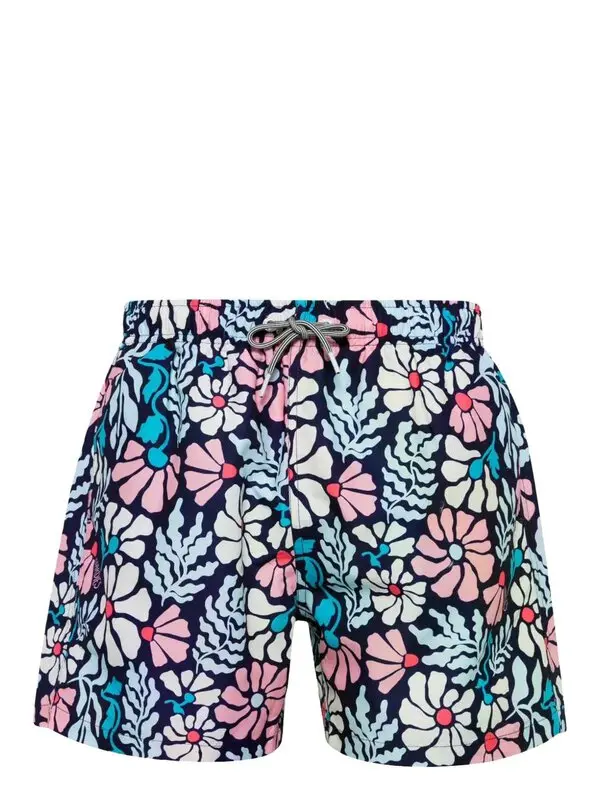 BOARDIES Floral-print Swim Shorts - Blue