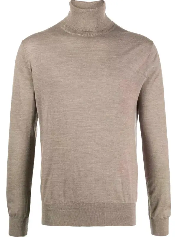 Luciano Barbera Roll-neck Wool Jumper - Brown