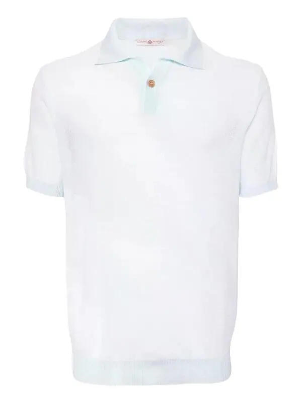 Luciano Barbera Fine-knit Cotton Polo Shirt - Green