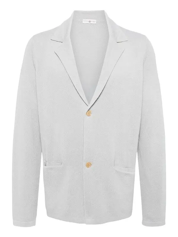Luciano Barbera Notched-lapel Cotton Cardigan - Grey