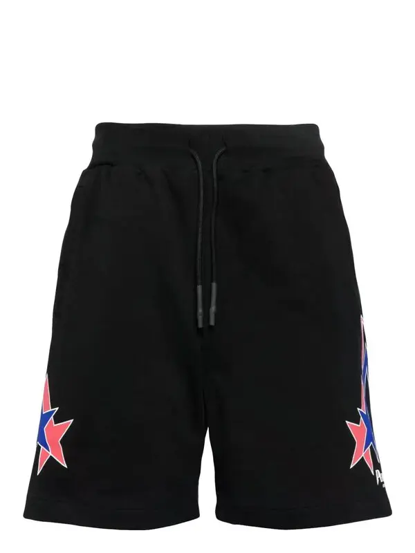 PHOBIA Starry Lightning Print Cotton Shorts - Black