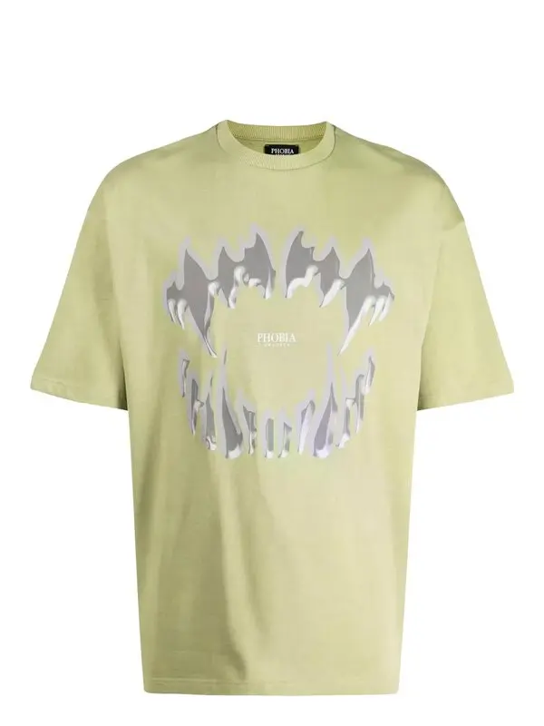 PHOBIA Demon Bite-print Cotton T-shirt - Green