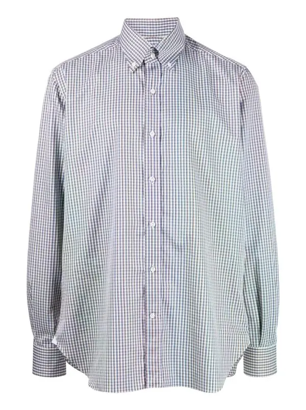 Luciano Barbera Check-print Cotton Shirt - White