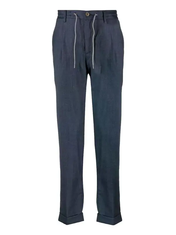 Luciano Barbera Drawstring-waist Straight-leg Trousers - Blue