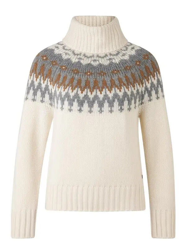 Bogner Ingrid Norwegian Pullover - Cream/grey/hazel