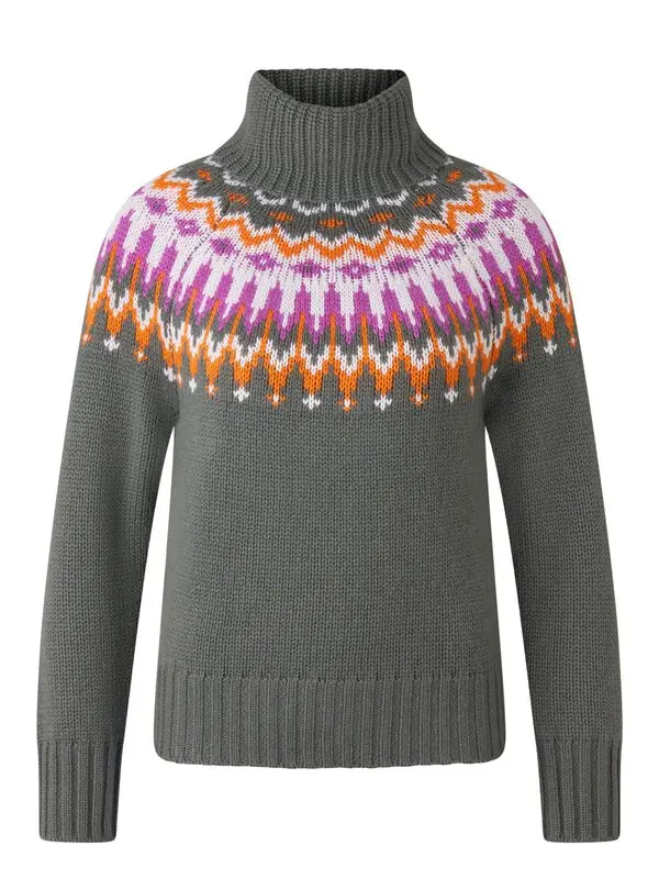 Bogner Ingrid Norwegian Pullover - Gray/orange/pink