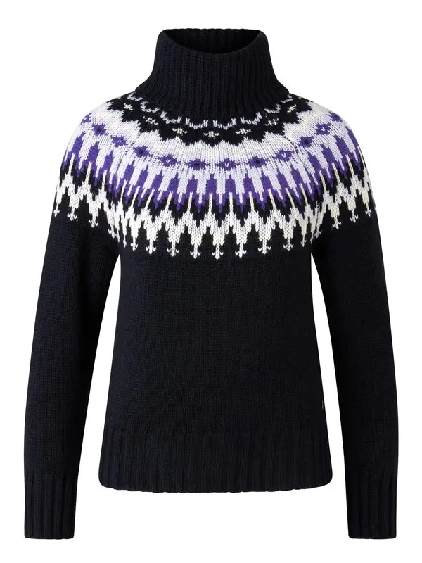 Bogner Ingrid Norwegian Pullover - Navy Blue/off-white/purple