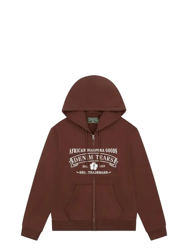 DENIM TEARS Adg Zip Hoodie - Brown