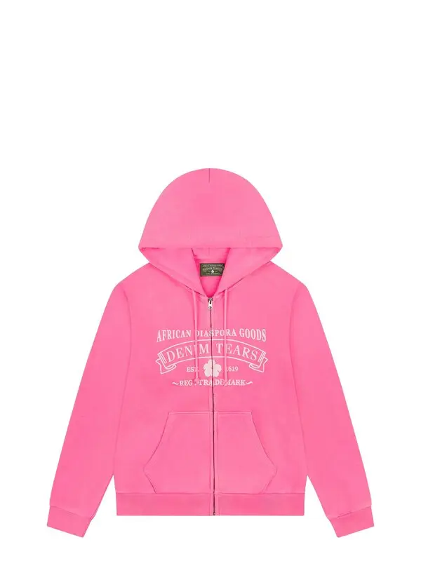 DENIM TEARS Adg Zip Hoodie - Pink