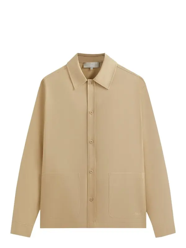 Kith Silk Cotton Long-sleeve Boxy Collar Overshirt - Tan