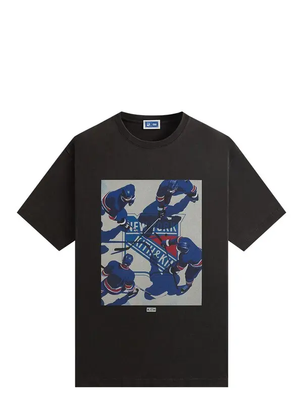 Kith For The New York Rangers On Ice Vintage Tee - Black