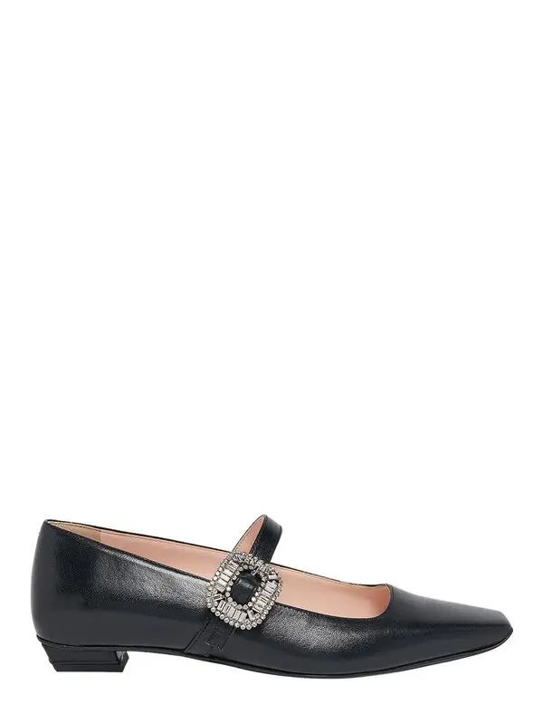 ROGER VIVIER Belle Vivier Mini Strass Ballerina Flats - Black