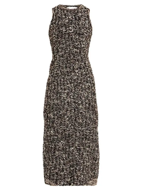 ATELIER PRABAL GURUNG Paillette Boucle Knit Tube Dress - Brown Multi