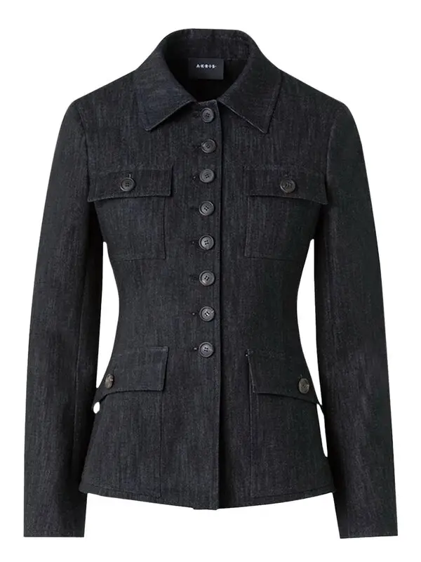 Akris Delia Cotton-blend Denim Shirt Jacket - Black Denim
