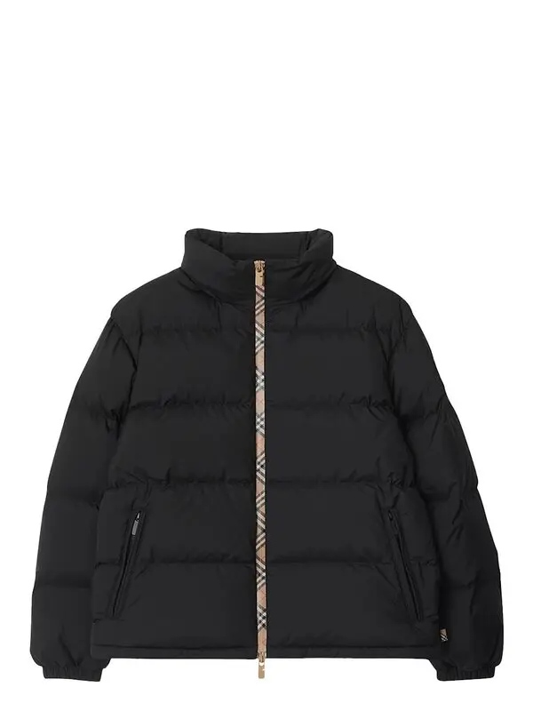 Burberry Zip-up Down Jacket - Black