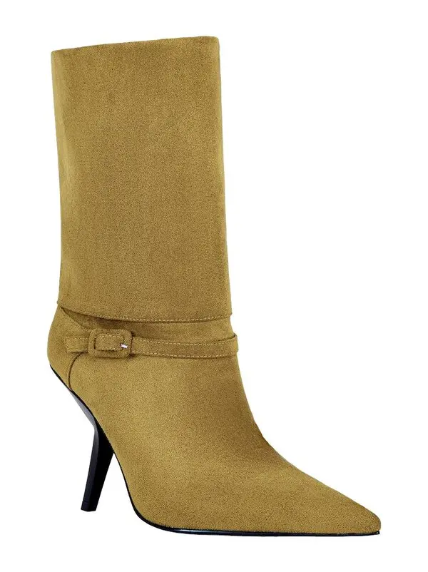 AZALEA WANG Winding Pointed Toe Bootie - Olive