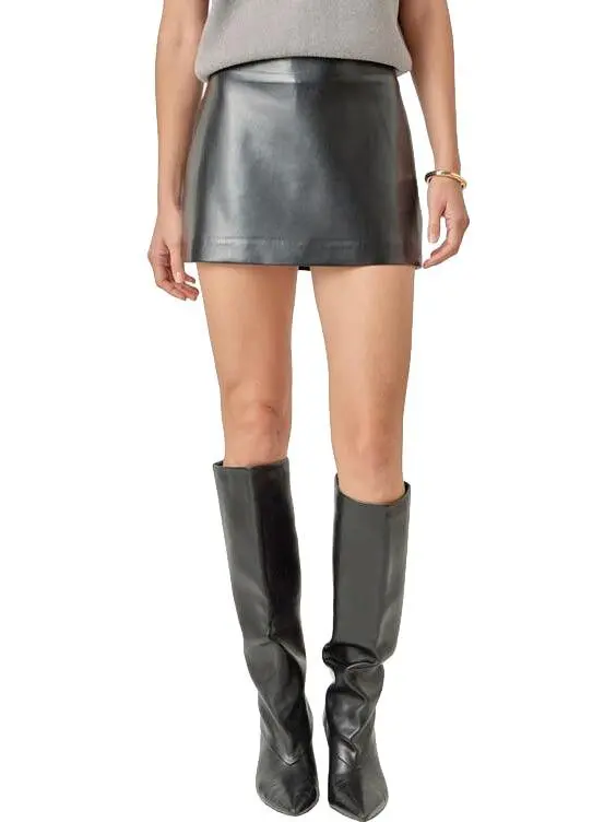 English Factory Faux Leather Skort - Black