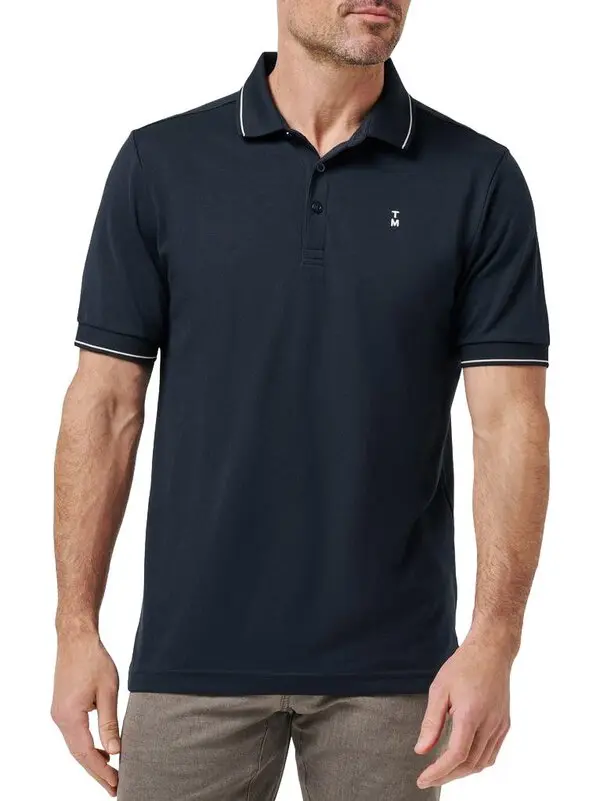 Travis Mathew Happier Hour Tipped Cotton Polo - Total Eclipse
