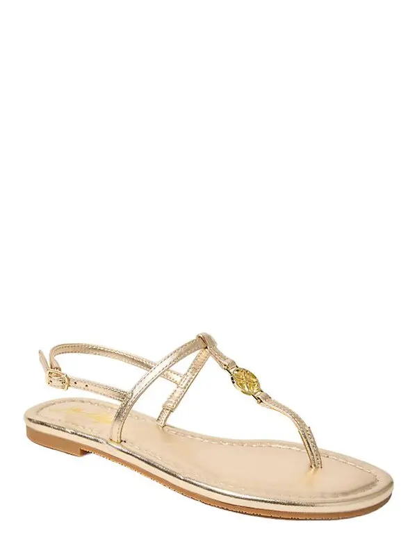 LILLY PULITZER Delilah Logo Sandal - Gold Metallic