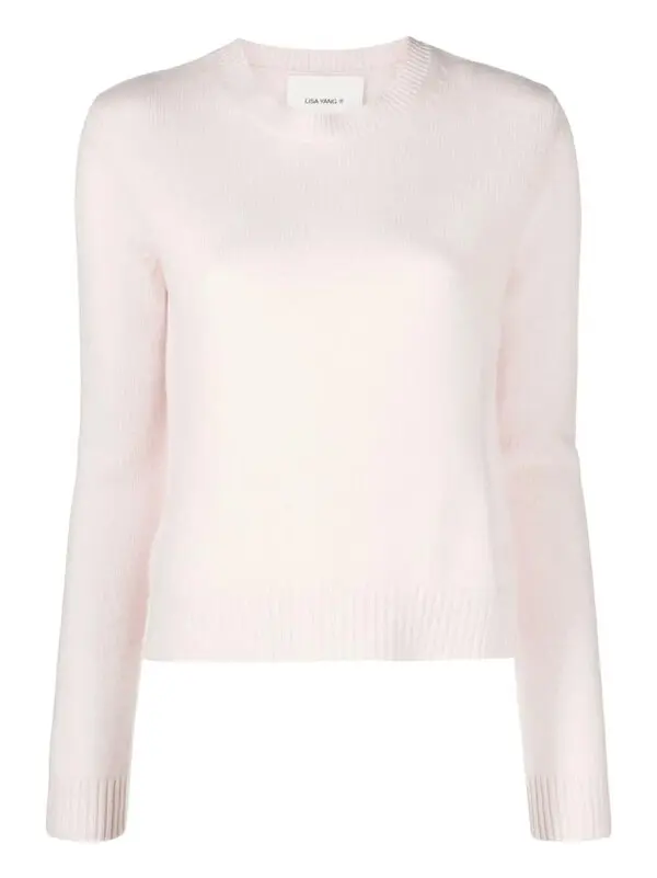 LISA YANG Crew Neck Long Sleeve Sweater - Pink
