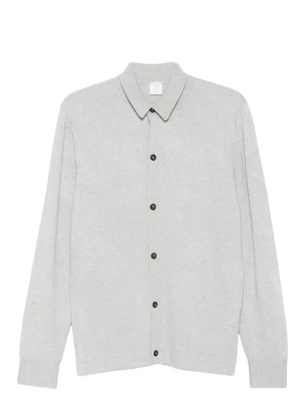 Eleventy Button-down Wool Shirt - Grey