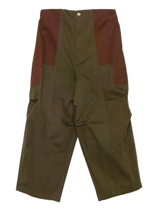 PERKS AND MINI Contrast-panel Trousers - Green