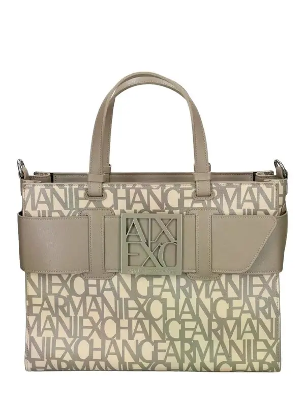Armani Exchange Logo-plaque Buckle Tote Bag - Brown