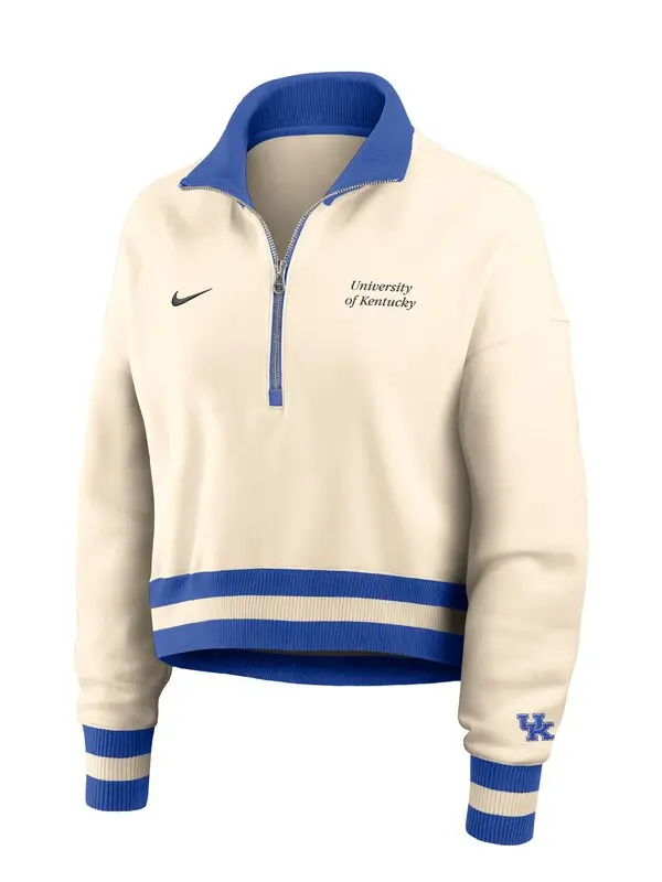 Nike Kentucky Legacy College Cropped Quarter-zip Crew - Brown
