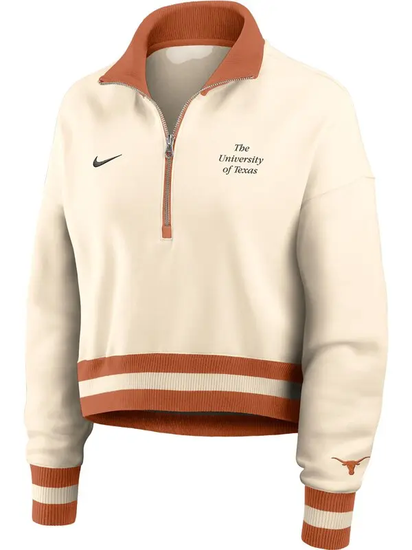 Nike Texas Legacy College Cropped 1/4-zip Crew - Brown